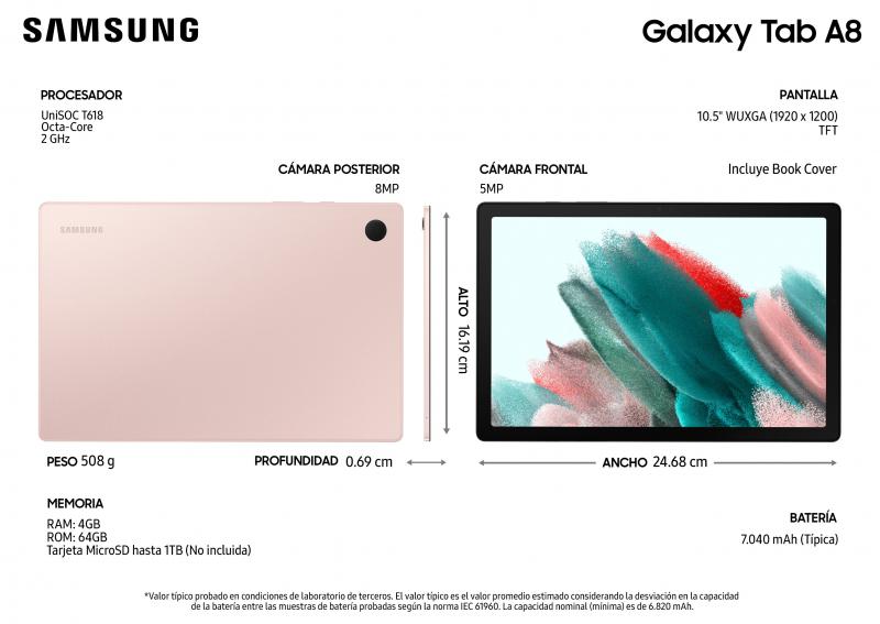 Tecno Buy - GALAXY TAB A8 10.5 64GB WIFI PINK GOLD