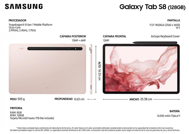 Tecno Buy - GALAXY TAB S8 + KEYBOARD COVER 11 128GB WIFI